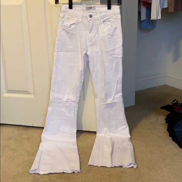 Jeans | White Flare Jeans With Small Rips In The Knees | Poshmark